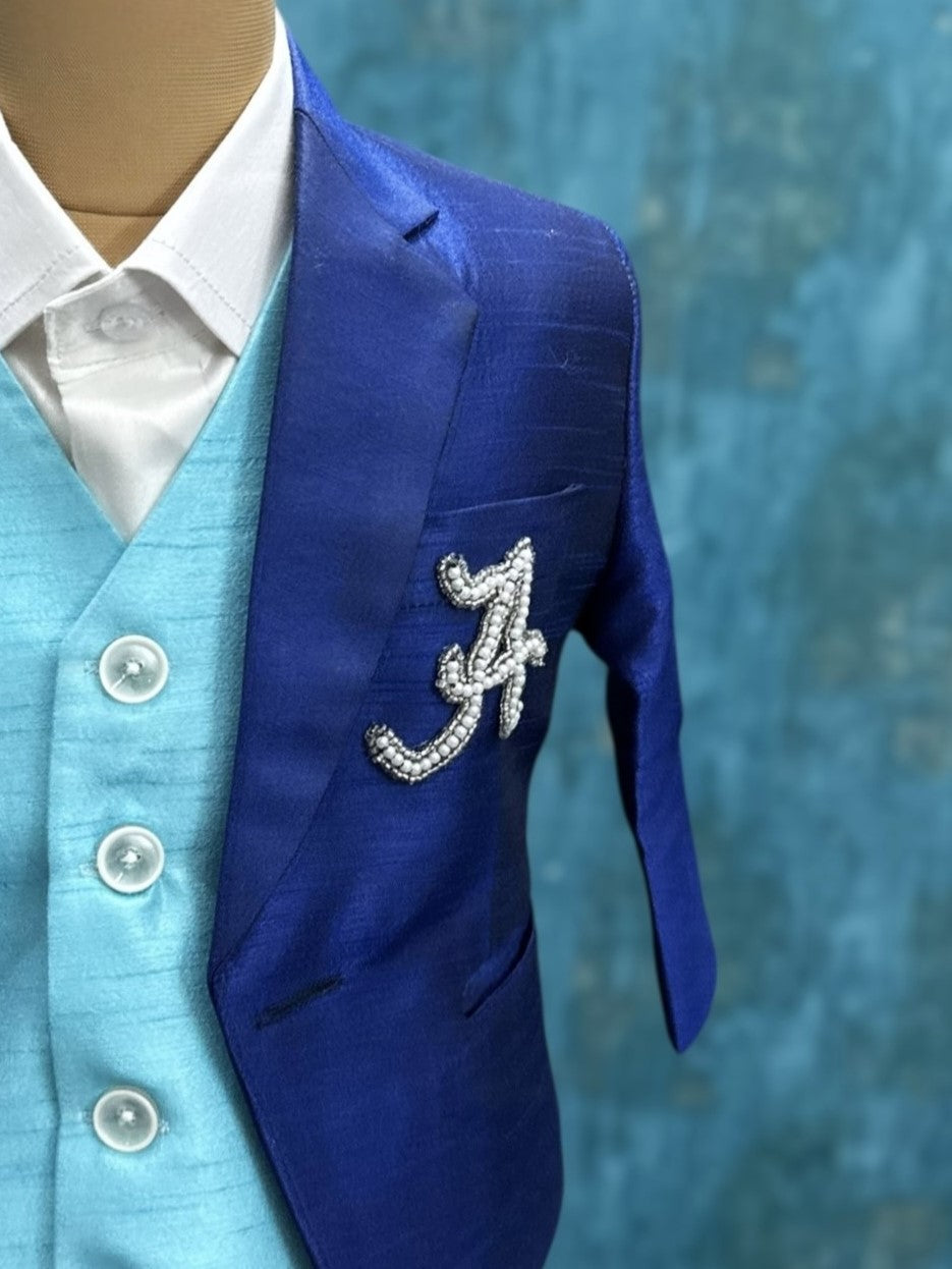 Blue Majesty Initial-Embellished Prince Suit