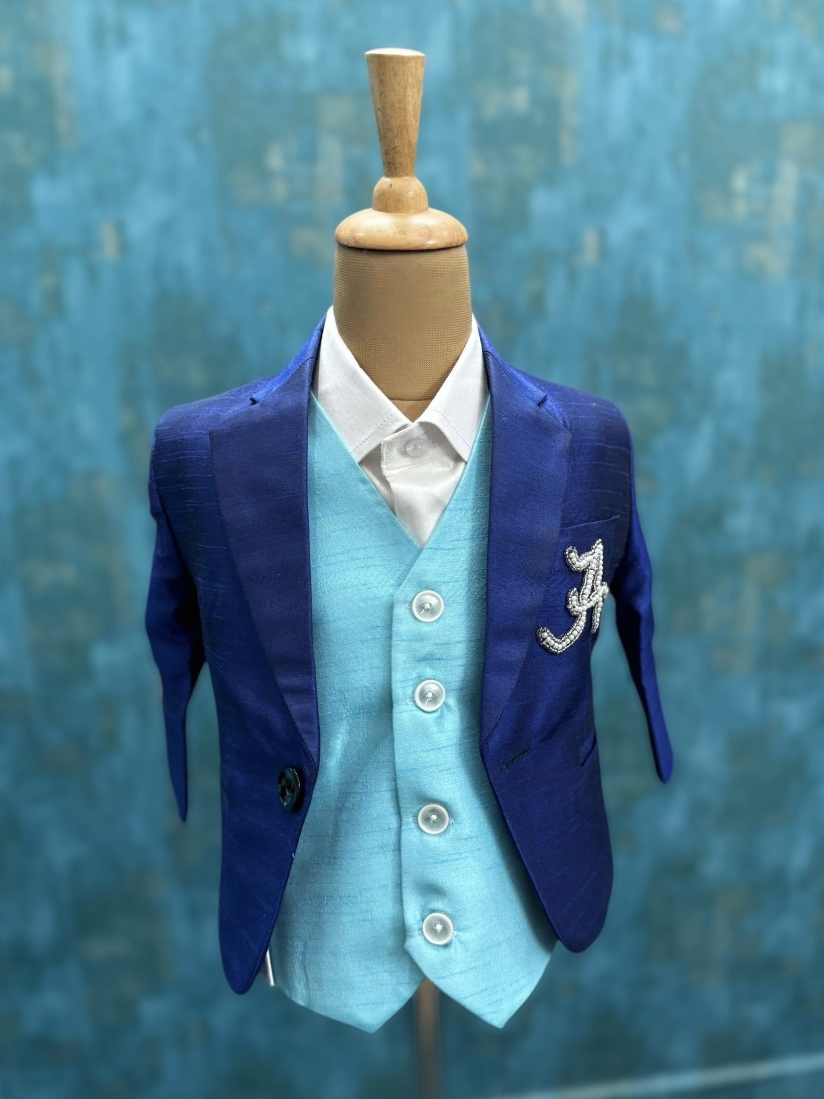 Blue Majesty Initial-Embellished Prince Suit